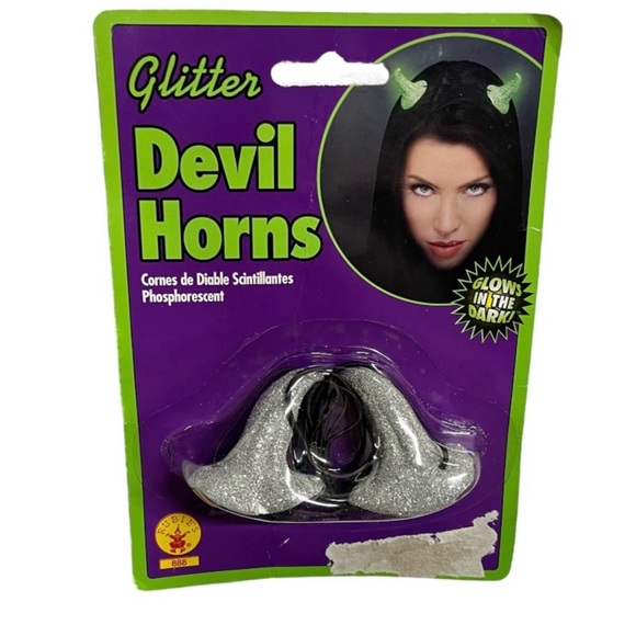 Rubie's | Hair | Silver Glitter Elastic Devil Horns Costume Dressup ...